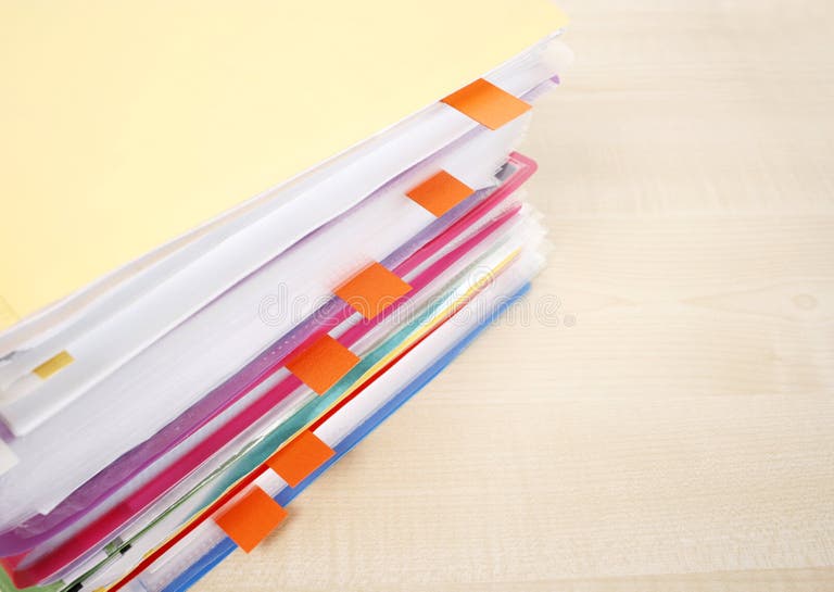 Many Files and Sticky Notes Stock Photo - Image of deadline, mess: 21239476