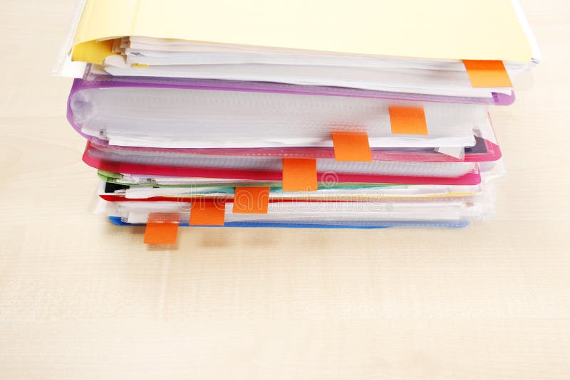 Many Files and Sticky Notes Stock Photo - Image of paper, patience ...