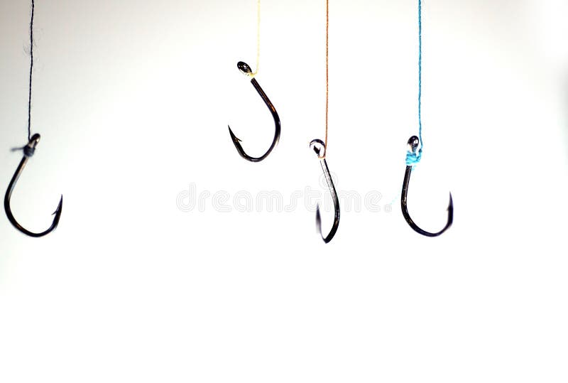 Many Fishing Hooks Hang Together Stock Image - Image of trap, fishhook ...