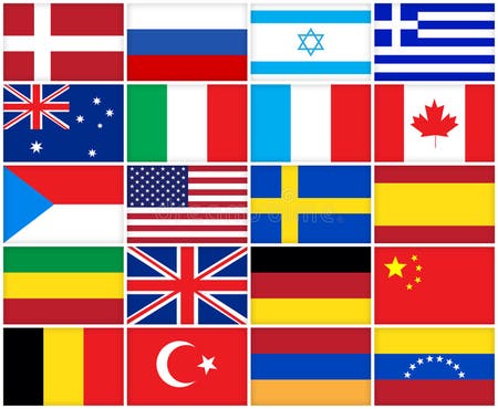 Many Flags of Different Countries Stock Illustration - Illustration of ...