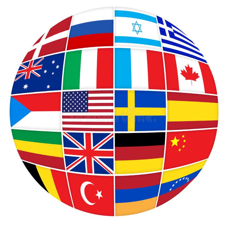 Many Flags of Different Countries Stock Illustration - Illustration of ...
