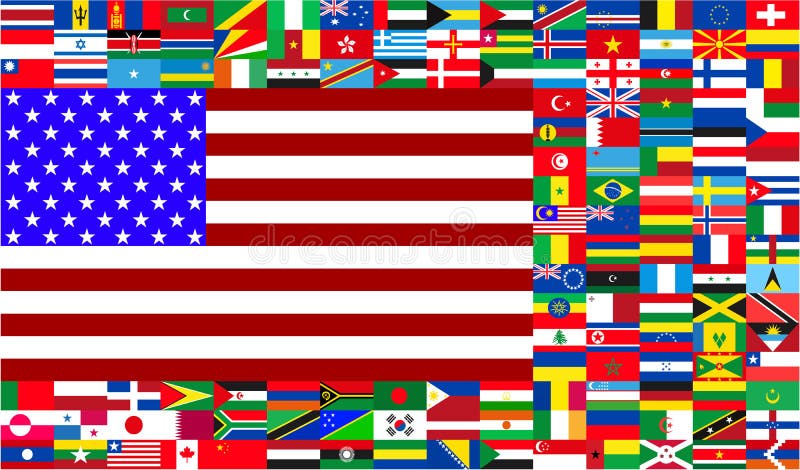 Many Flags of Different Countries of the World Located in the Form of a ...