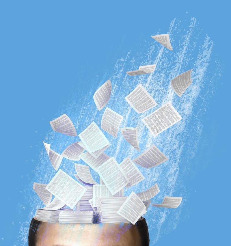 Flying Business Documents Isolated on White Stock Illustration ...