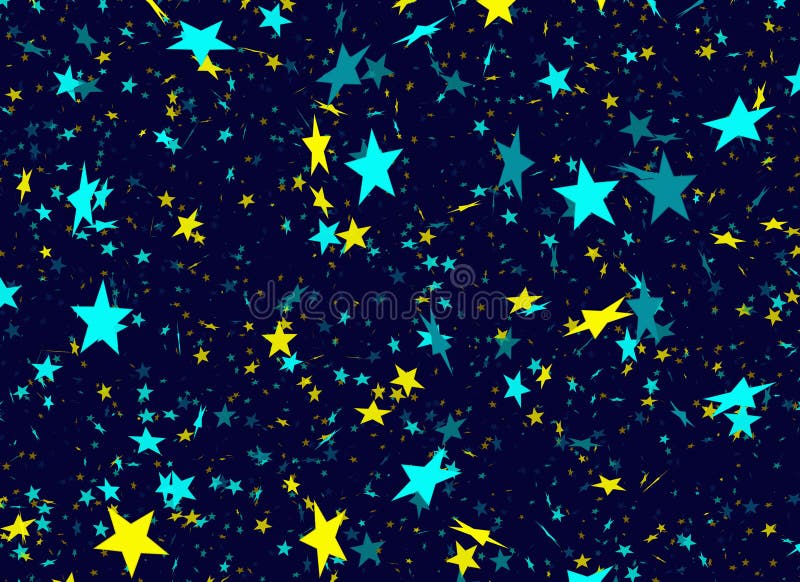Many Flying Stars on Blue Background Stock Illustration - Illustration ...