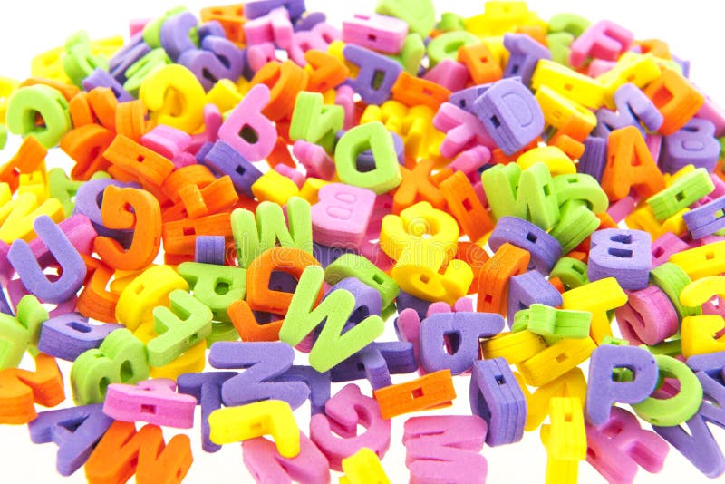Colorful foam letters stock image. Image of pile, letters - 15689625