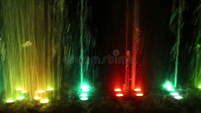 Many Fountains Illuminated with Different Stock Footage - Video of ...