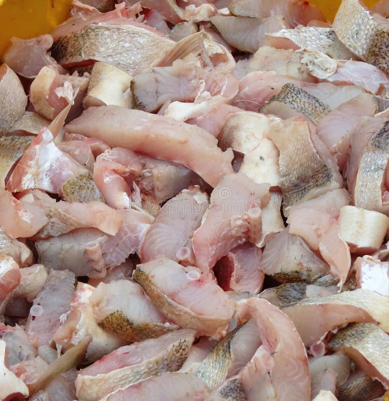 Cut Fresh Fish for Making Food Stock Image - Image of pieces, pattern ...