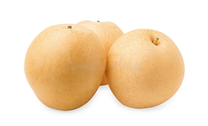 Many Fresh Ripe Apple Pears Isolated on White Stock Image - Image of ...