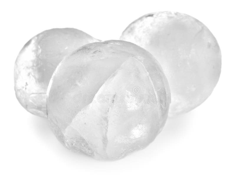 Many Frozen Ice Balls on White Background Stock Image - Image of hard ...