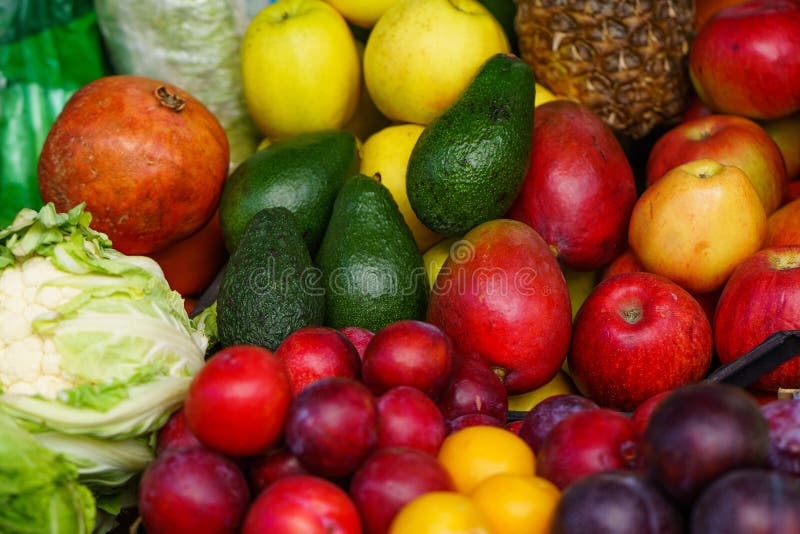Many Fruit. Lots of Ripe Fruit. Stock Image - Image of diet, explosion ...