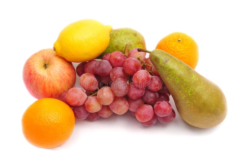 Many fruits stock photo. Image of isolated, green, white - 7643400