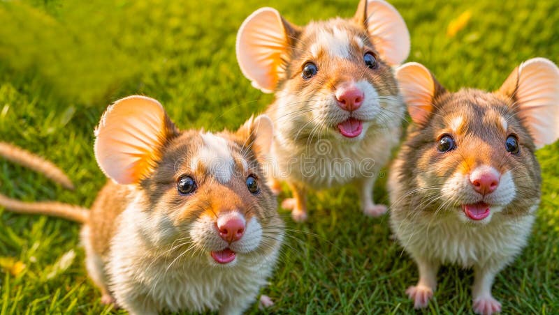 Many Funny Mice the Clearing Little Stock Illustration - Illustration ...