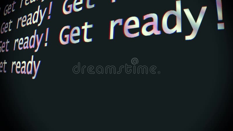 Many Get Ready Words Text Typing Writing on Old Computer Lcd Led Tube ...