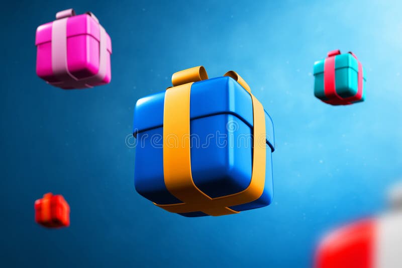 Many Gift Box on 3d Illustrations Stock Illustration - Illustration of ...