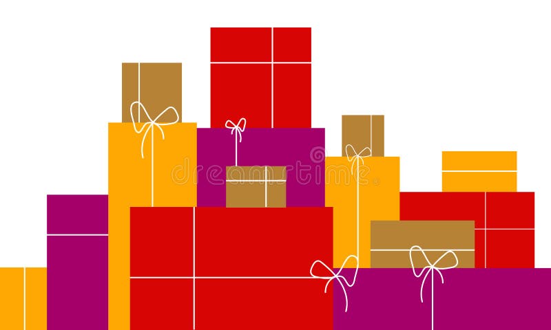Many Gift Boxes in Flat Design Stock Vector - Illustration of packaging ...