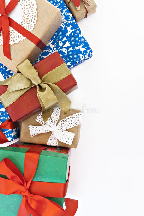 Many of Gift Boxes Isolated Top View Stock Photo - Image of luxury ...
