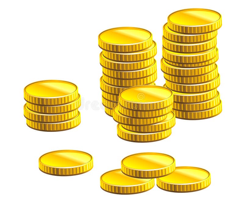 Gold Credit, Money, Coins Set for Game Interface Stock Vector ...