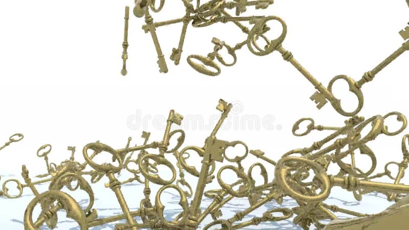 Many Golden Keys Fall on Background Stock Video - Video of keys ...