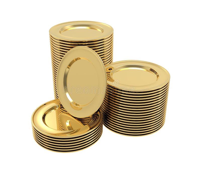 Golden plates stock illustration. Illustration of precious - 1471528
