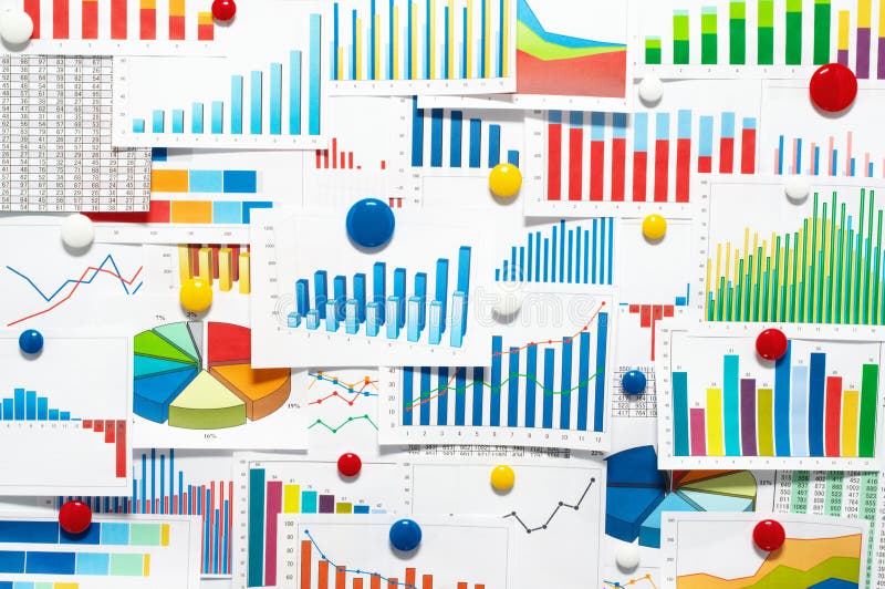 Many graphs and charts. stock image. Image of numerical - 32760047