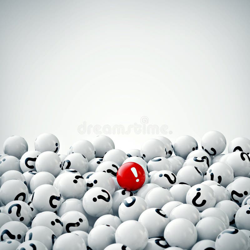 Many Gray Balls with Question Marks. 3d Rendering Stock Illustration ...