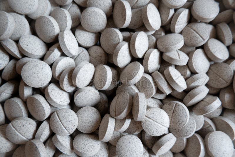 Many Gray Pills Fill the Screen Stock Image - Image of texture ...