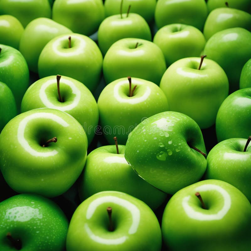 Many Green Apples Making a Wallpaper Stock Illustration - Illustration ...