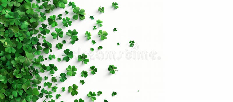 Many Green Clover Leaves of Different Sizes, Which are Located on a ...