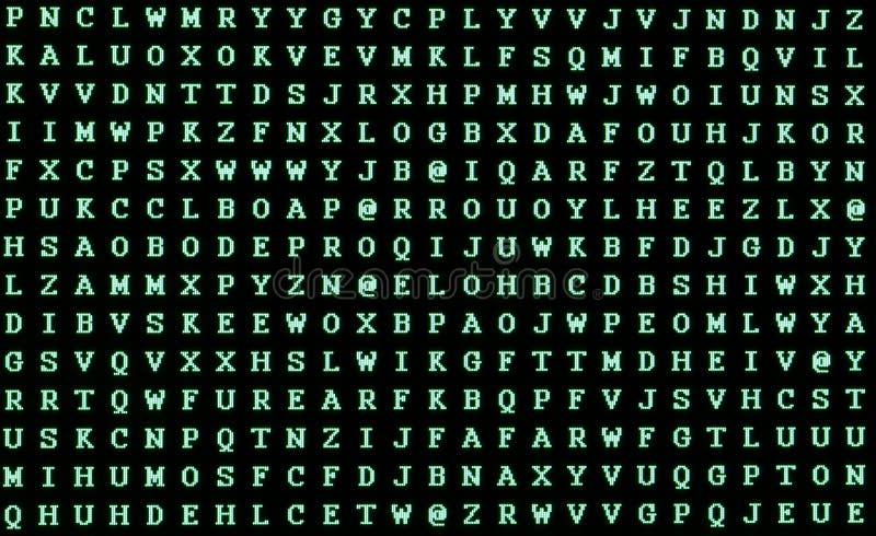 Many Green Letters in the Pc Monitor Stock Image - Image of passwords ...