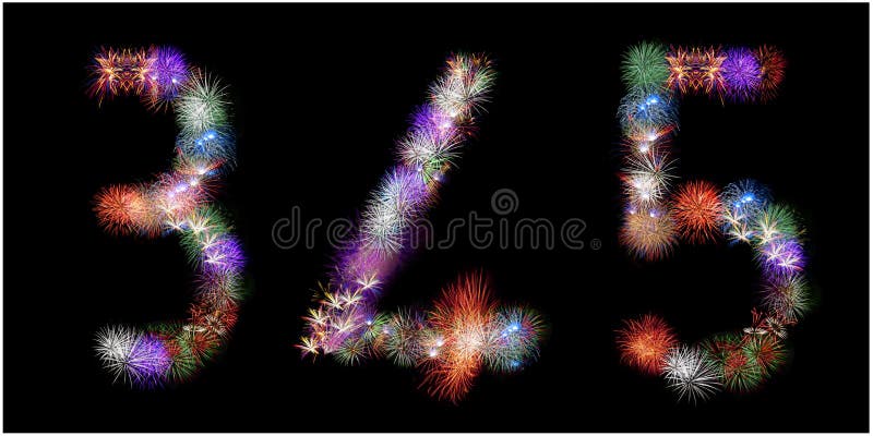 Many Groups of Exploding Fireworks Shaped Like Numbers Stock Image ...