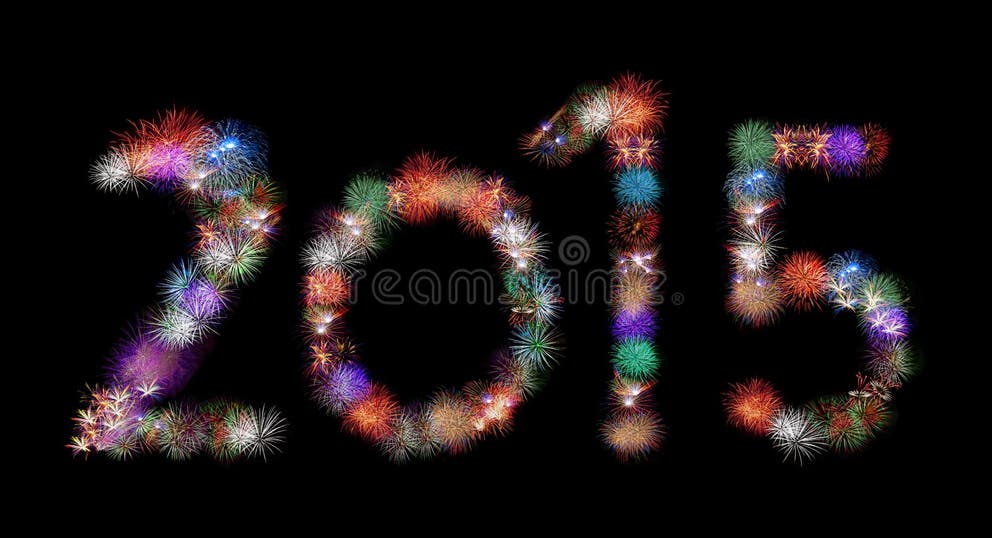 Many Groups of Exploding Fireworks Shaped Likenumbers Form New Stock ...