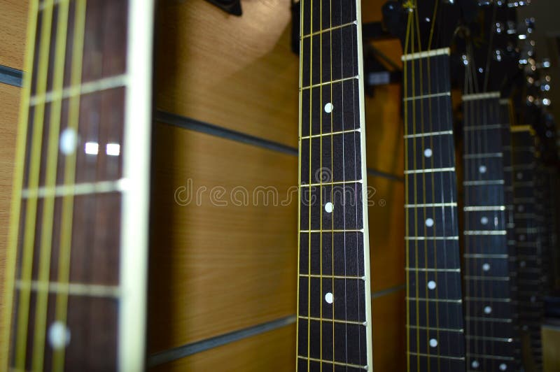 Many Guitars in-store Musical Instruments B N Stock Photo - Image of ...
