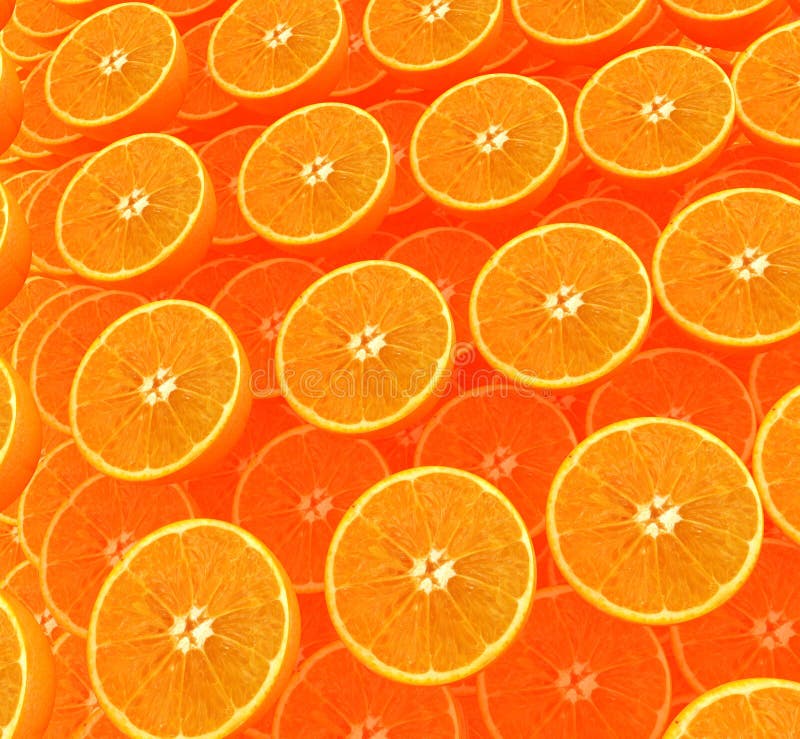 Many Half Oranges are Beautiful Background Stock Illustration ...