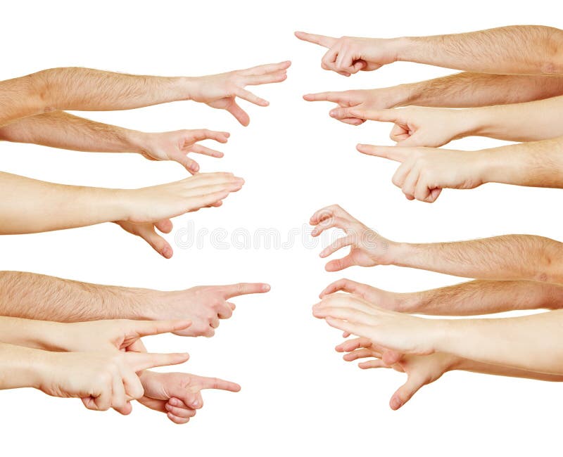 Many Hands in Competition with Each Other Stock Image - Image of cutout ...
