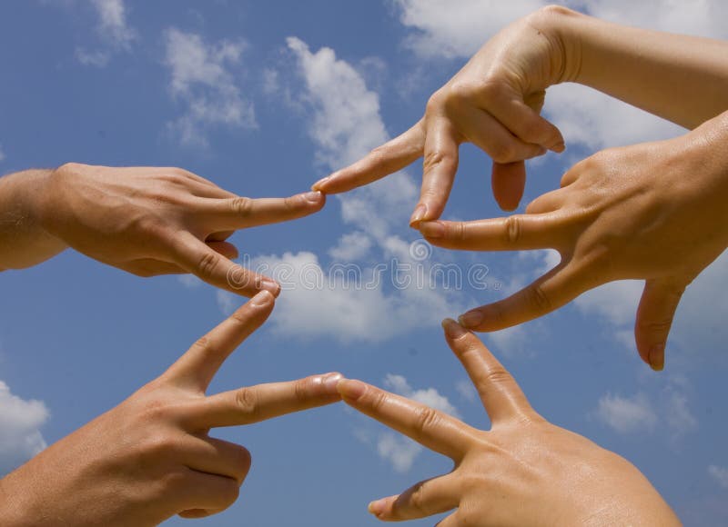Many Hands Connecting To Star Stock Image - Image of cooperation ...