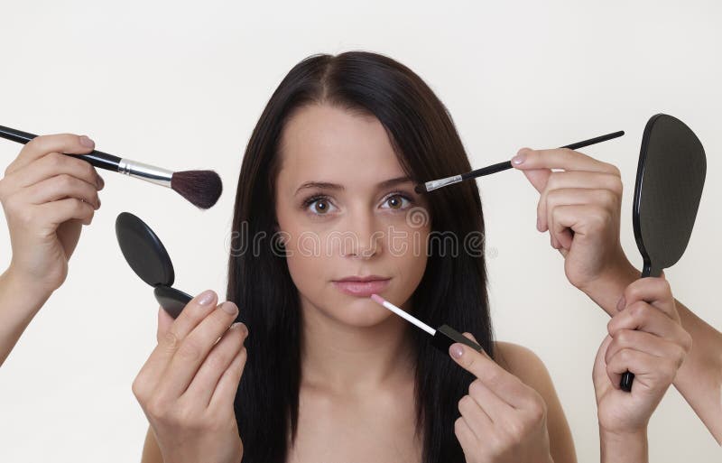 Many hands make light work stock photo. Image of makeup - 26521934
