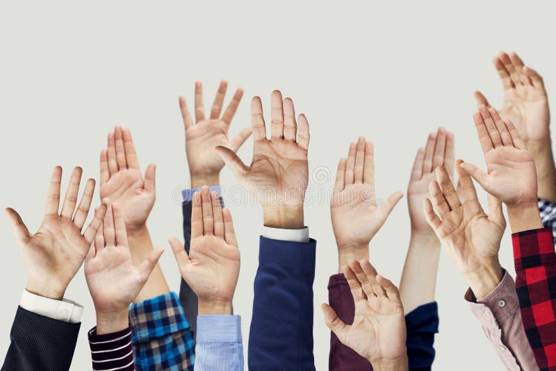 Raised Up Hands, Palms, Fingers, Stock Photo - Image of group, palm ...