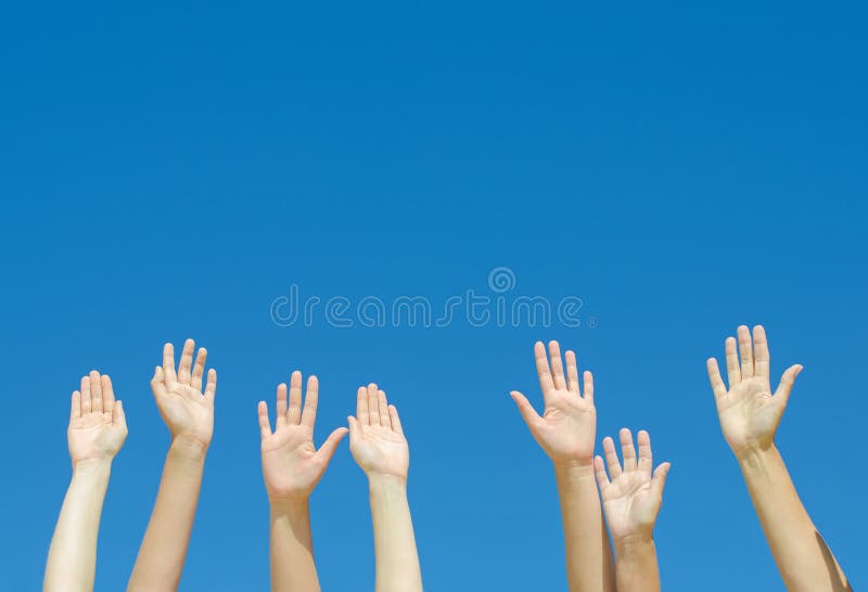 Many Hands Up stock photo. Image of unrecognizable, group - 34868084