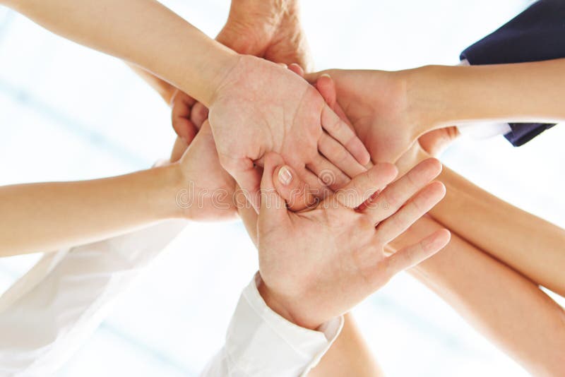 Many Hands Forming A Circle Stock Image - Image of sign, frame: 33170085