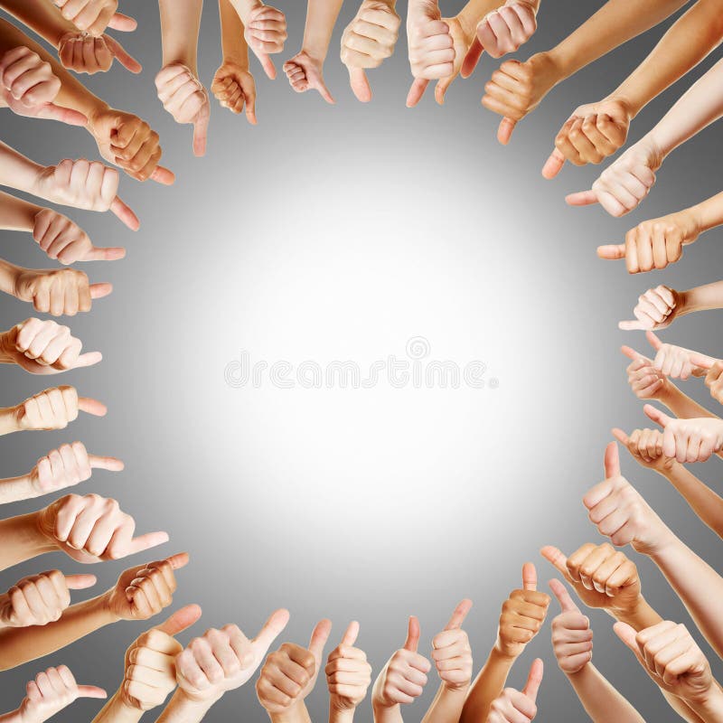 Many Hands with Thumbs Up As Success Concept Stock Image - Image of ...