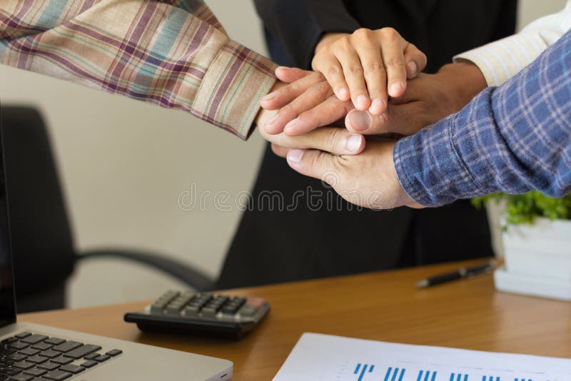 Many Handshake Business People. Teamwork is Importance for Succ Stock ...