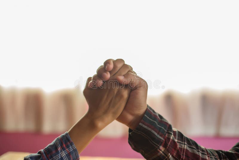 Many Handshake of Employees in the Office Stock Image - Image of hands ...