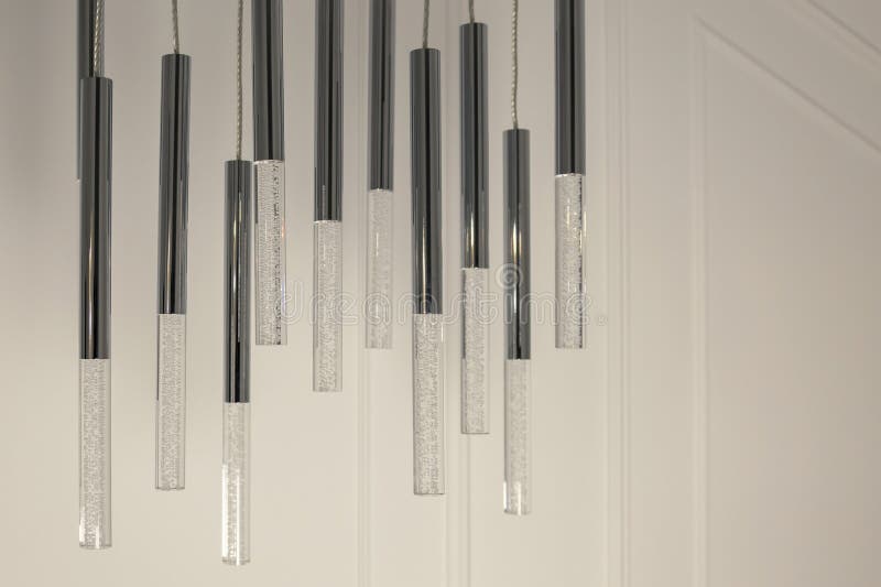 Many Hanging Lamps on the Ceiling. Modern Design and Lighting of the ...