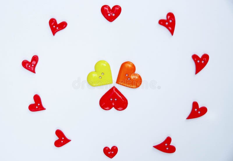 Many Heart Shape Buttons Arranged on Paper Stock Illustration ...