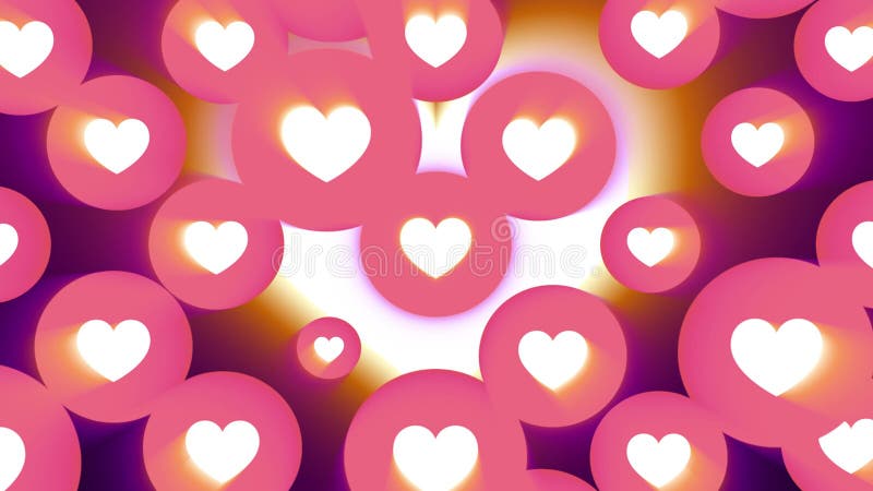 Many Heart Shape Like Icon Random Moving Animation Background Light ...
