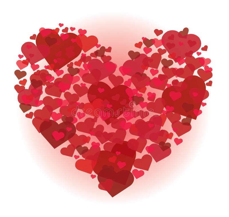 Many Hearts in Heart Shape Vector Stock Vector - Illustration of ...