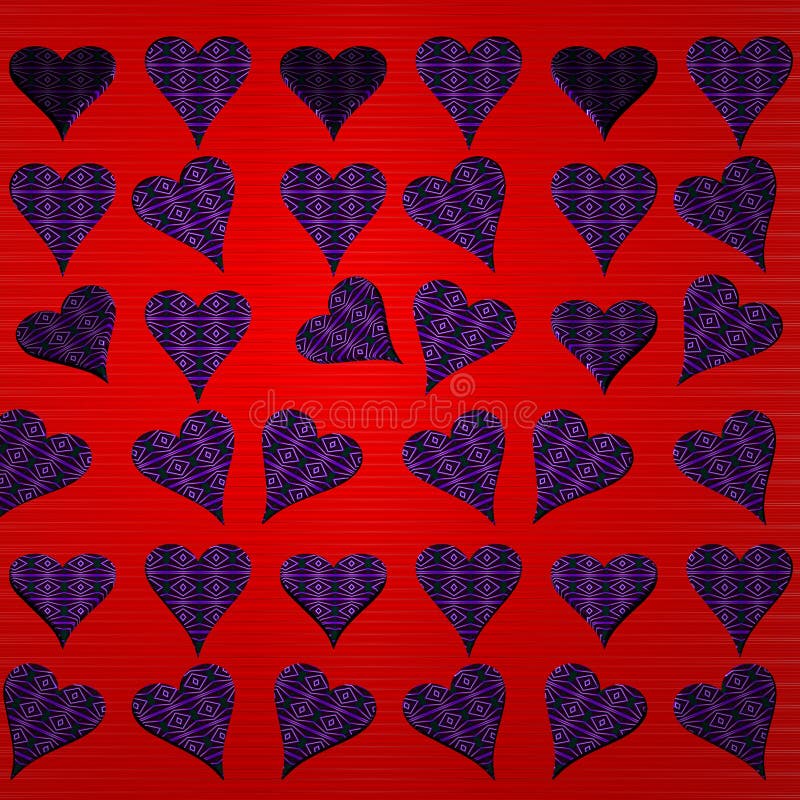 Many hearts with patterns. stock illustration. Illustration of color ...