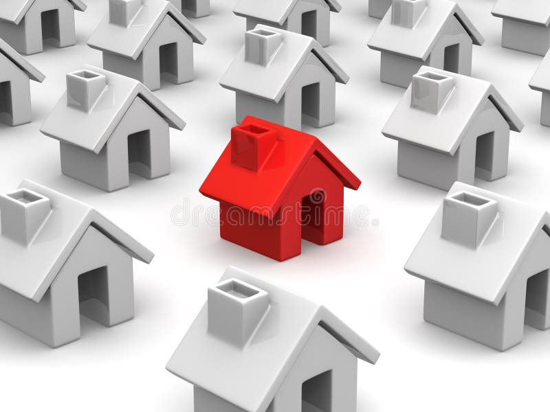 Many houses stock illustration. Illustration of interior - 9770531