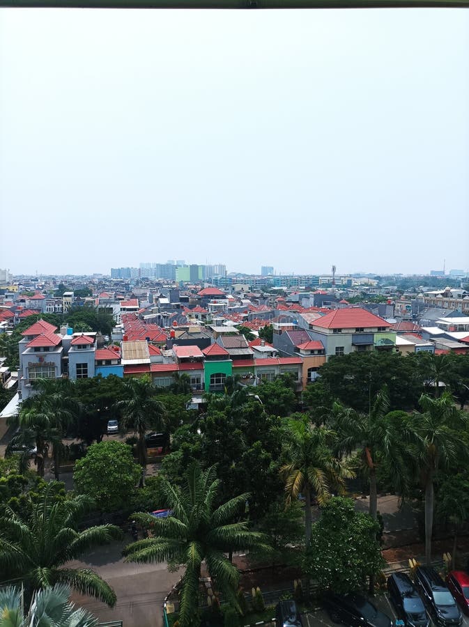 Many Houses and Buildings Including Trees Stock Photo - Image of high ...