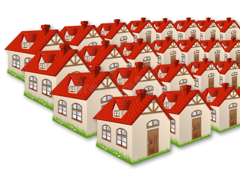 Many Houses / Colorful Tight Community Stock Illustration ...